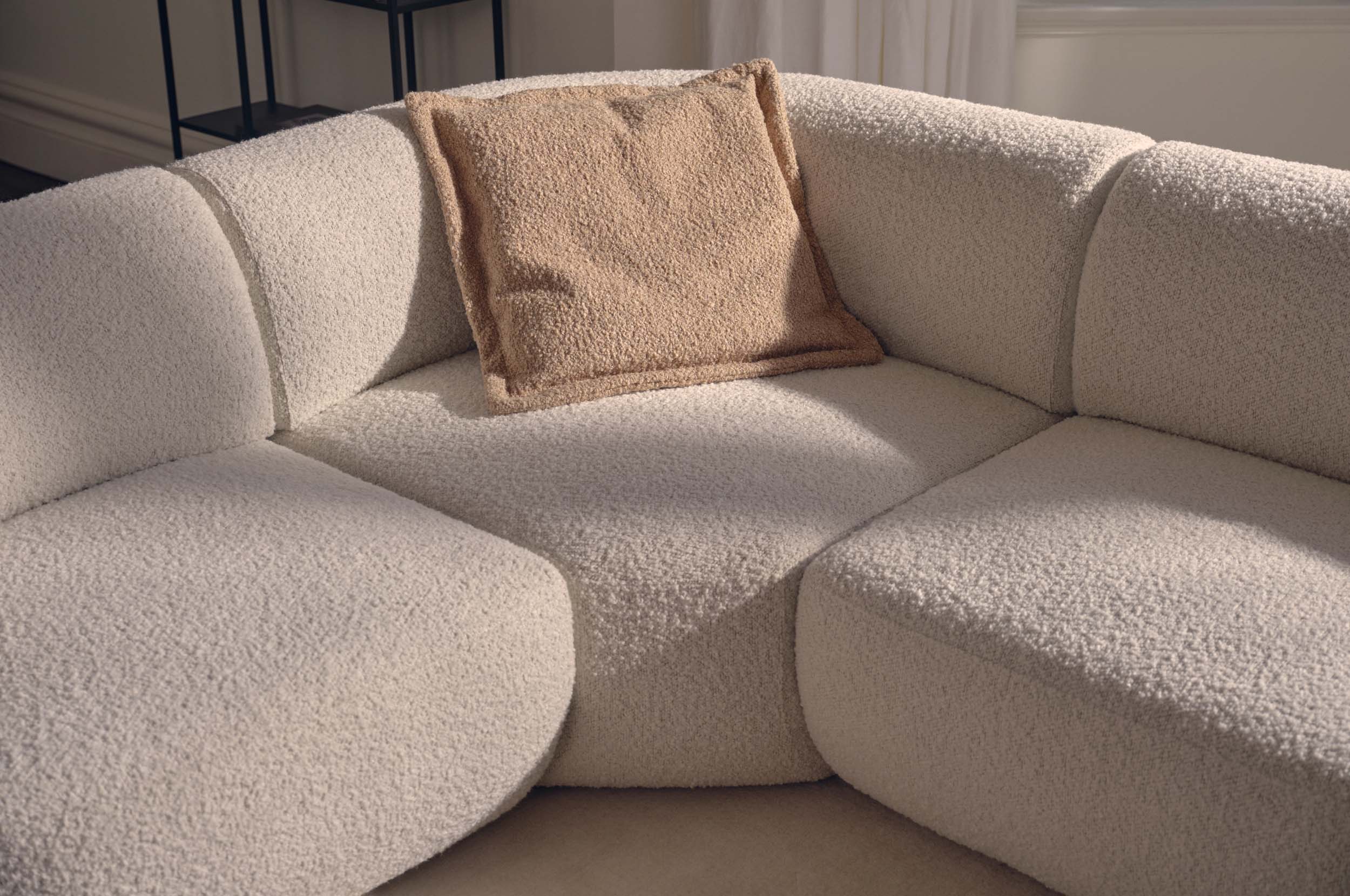 Aura L Shape Modular Sofa with Square Ottoman