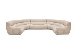 1978 High Back Modular Curved U Shape Sofa with Armrests