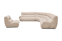 1978 High Back Modular Curved Corner Sofa with Armrests and Chair