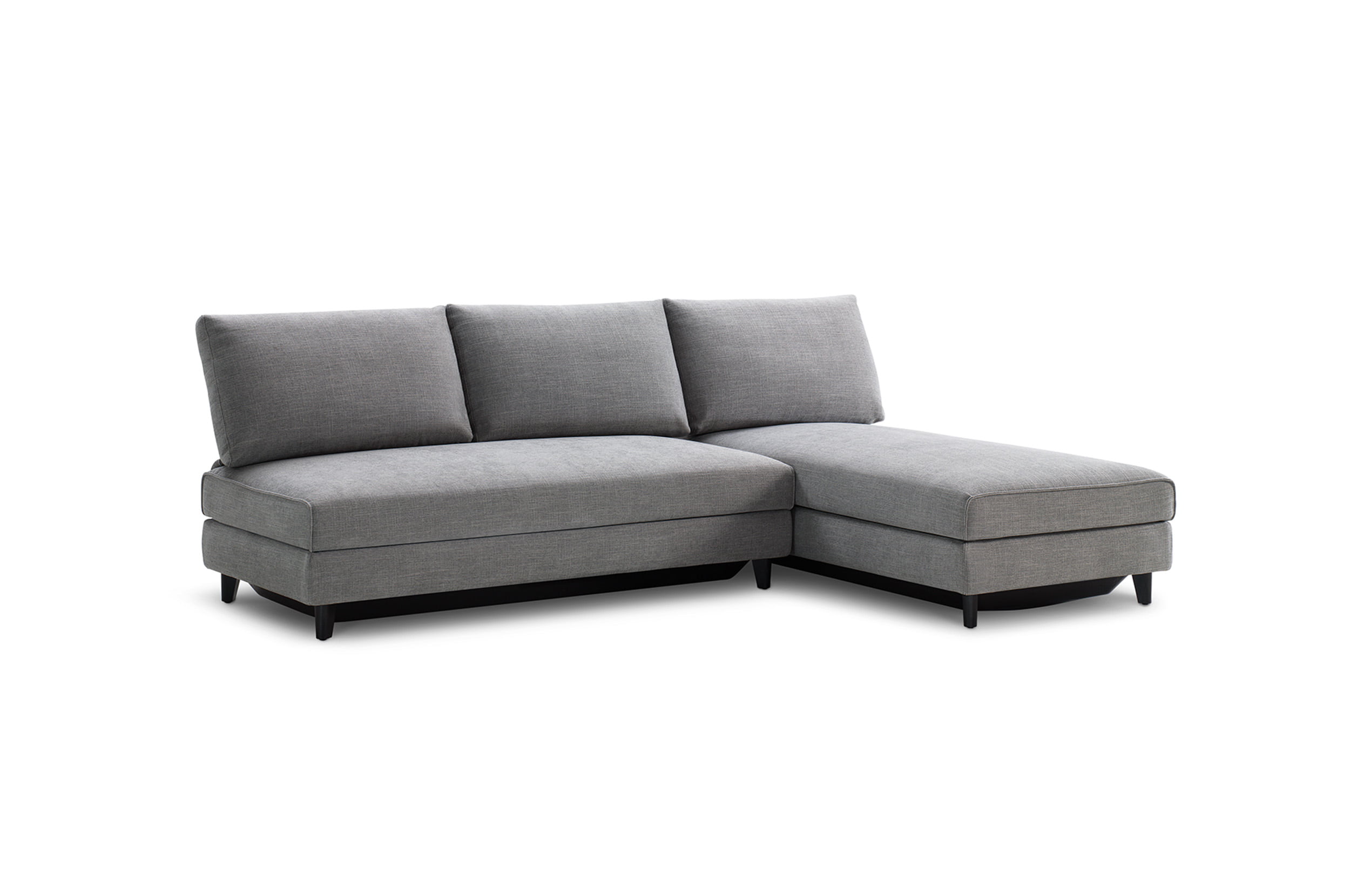 Delta Modular Armless Sofa with Chaise and Storage
