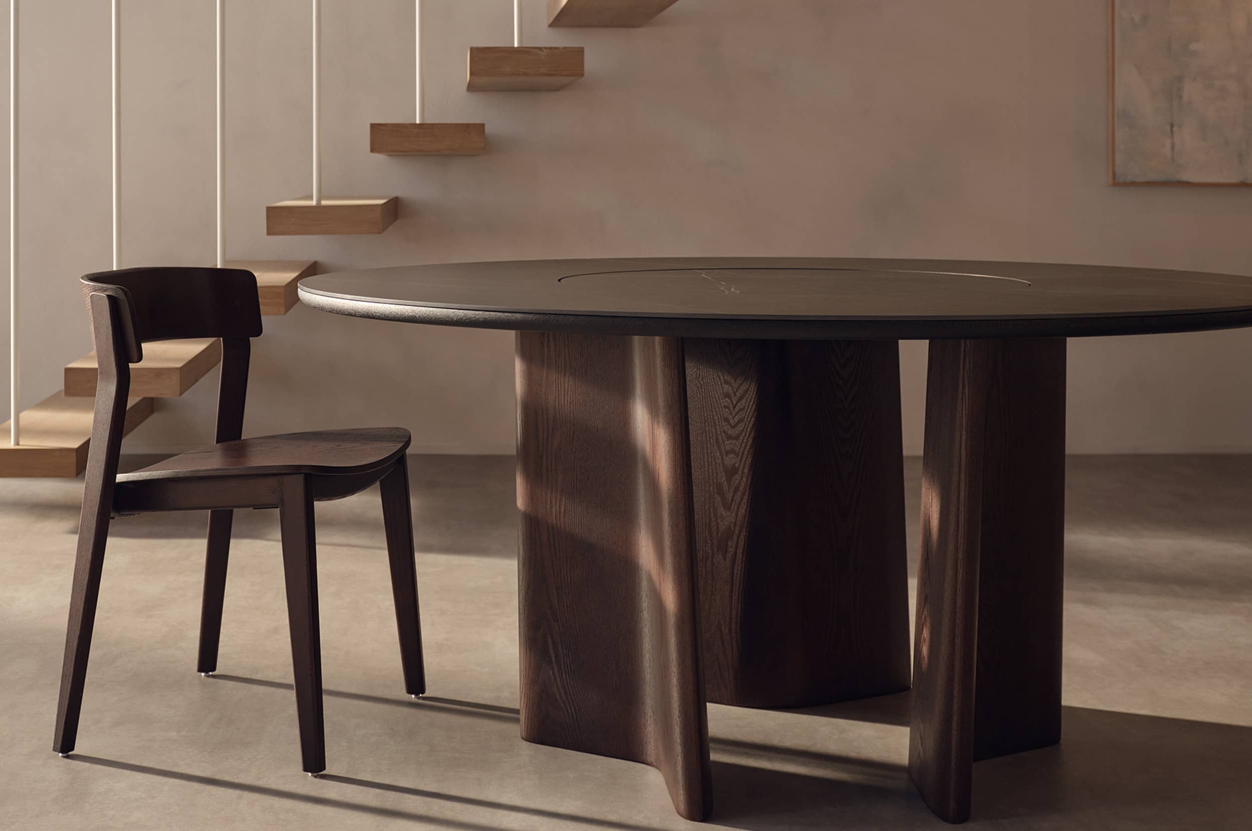 Issho Lazy Susan Dining Table - Open Base | King Living